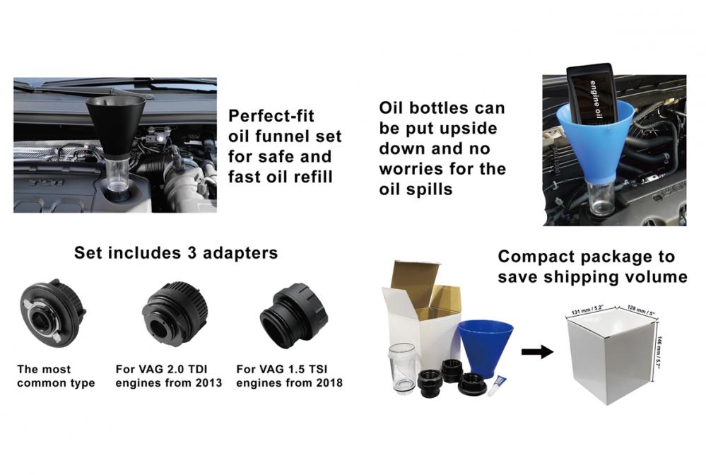 Oil Funnel Set For Audi, Seat, Skoda & Volkswagen - No-spill Complete ...