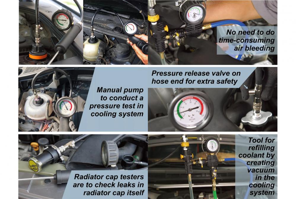 Cooling System Leaks Coolant Pressure Tester and Vacuum-Type Refill Kit ...